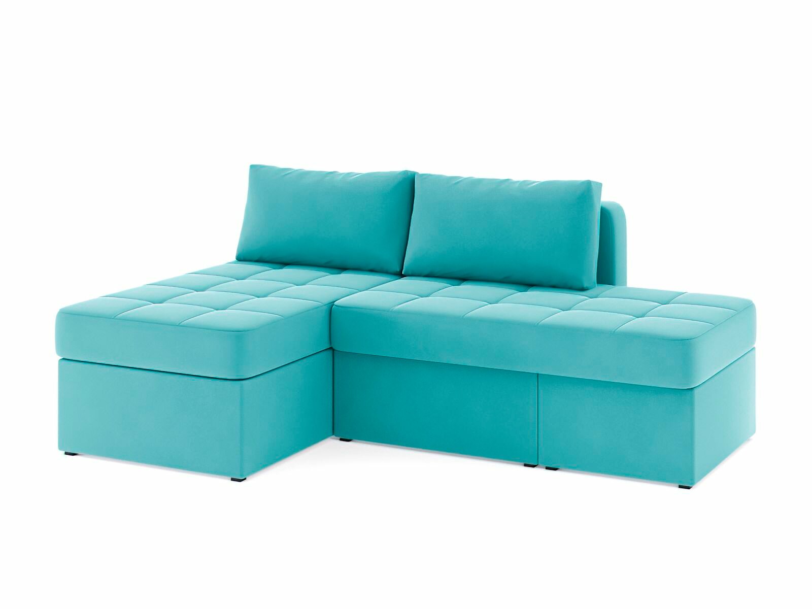 Угловой диван Оливер, еврокнижка-трансформер, угол универсальный, велюр Зара Азур 48