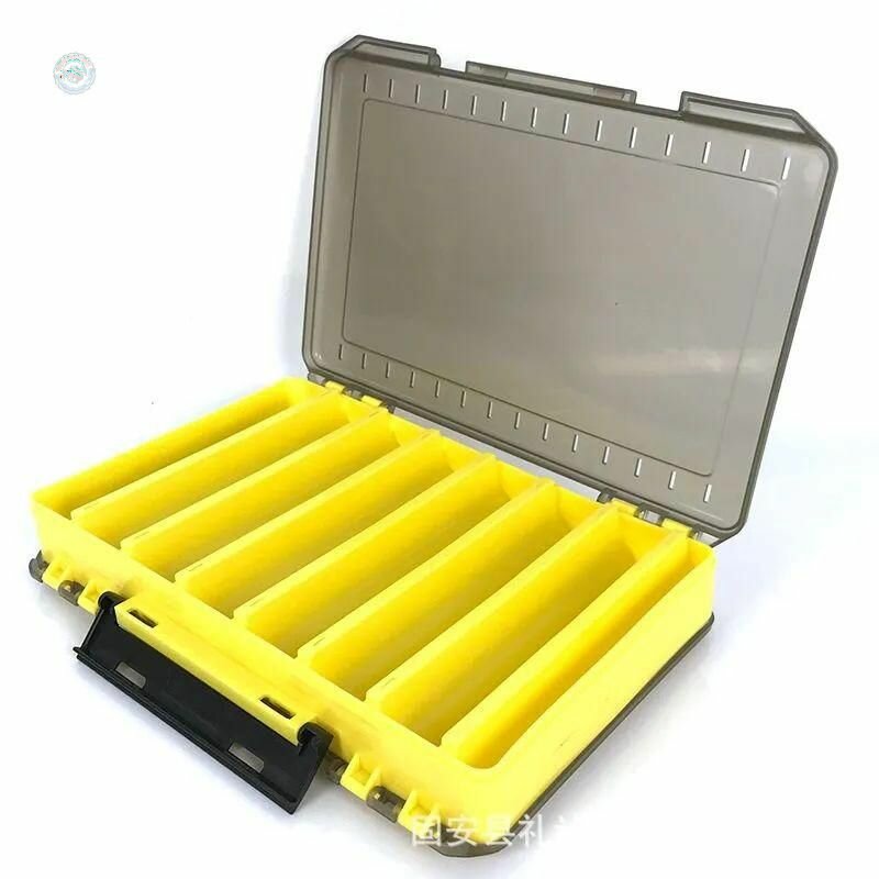 Двухсторонняя коробка-органайзер для воблеров и приманок 27 19 4.7 см с дренажными отверстиями, надежная и компактная