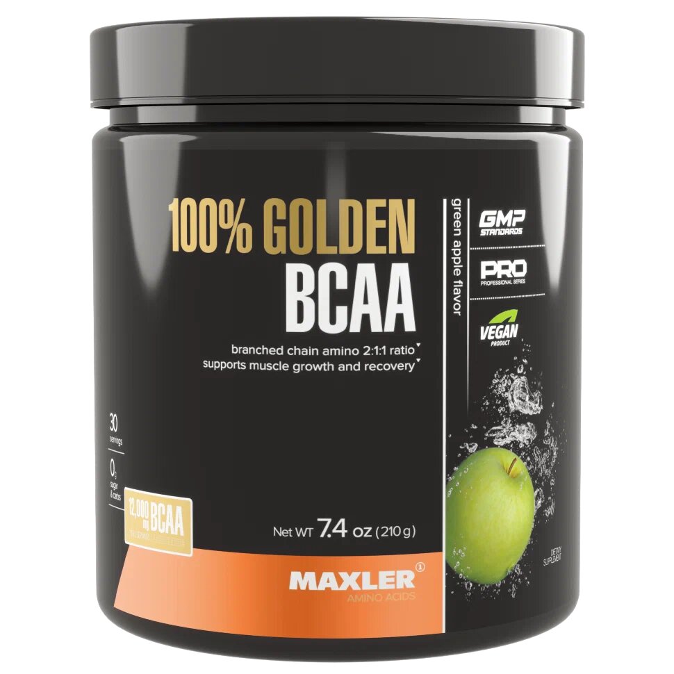 BCAA Maxler 100% Golden, яблоко, 210 гр.