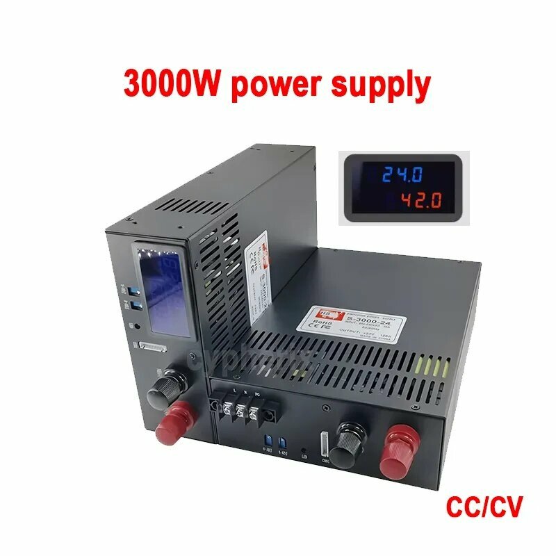 3000w Регулируемый импульсный источник питания 0- 110V 0- 27A с цифровым дисплеем