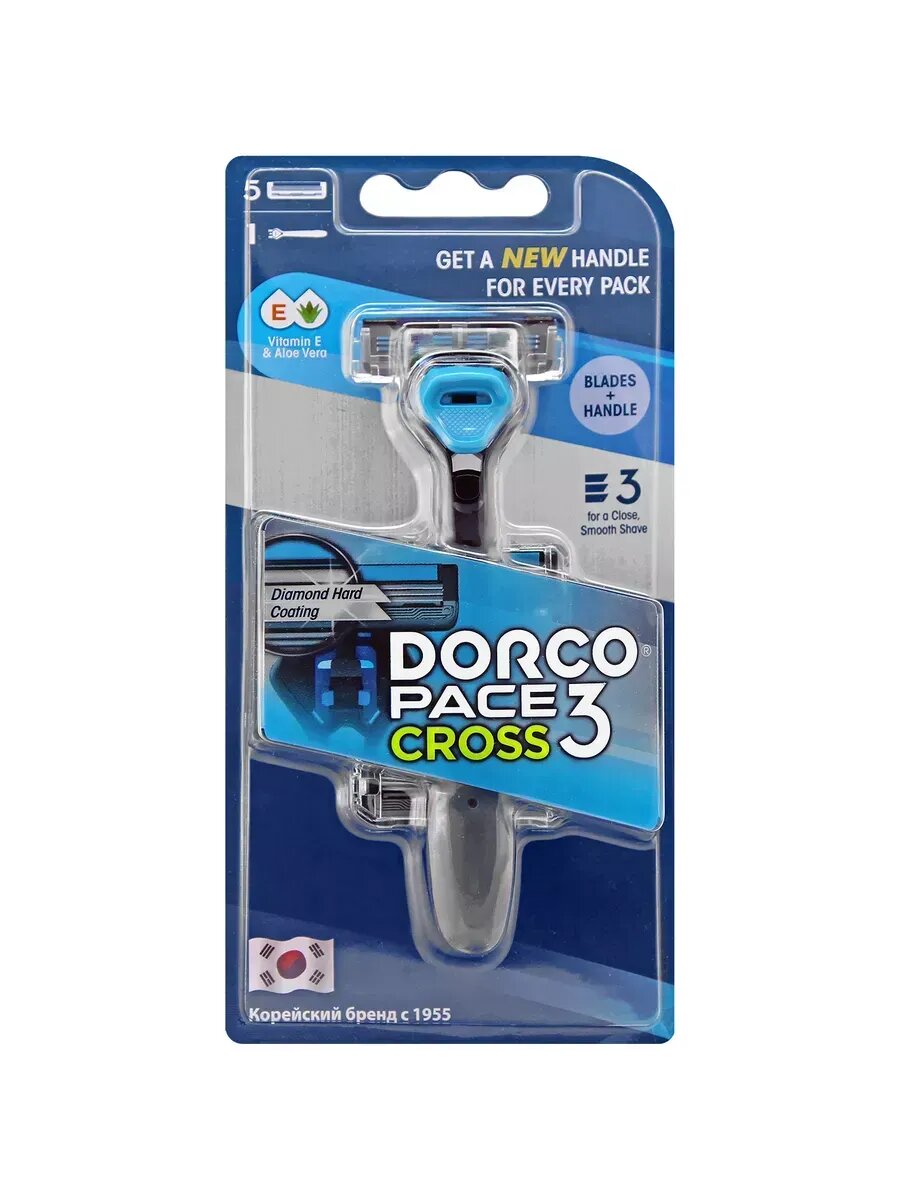 Бритва мужская Dorco Cross3 с 5 сменными кассетами