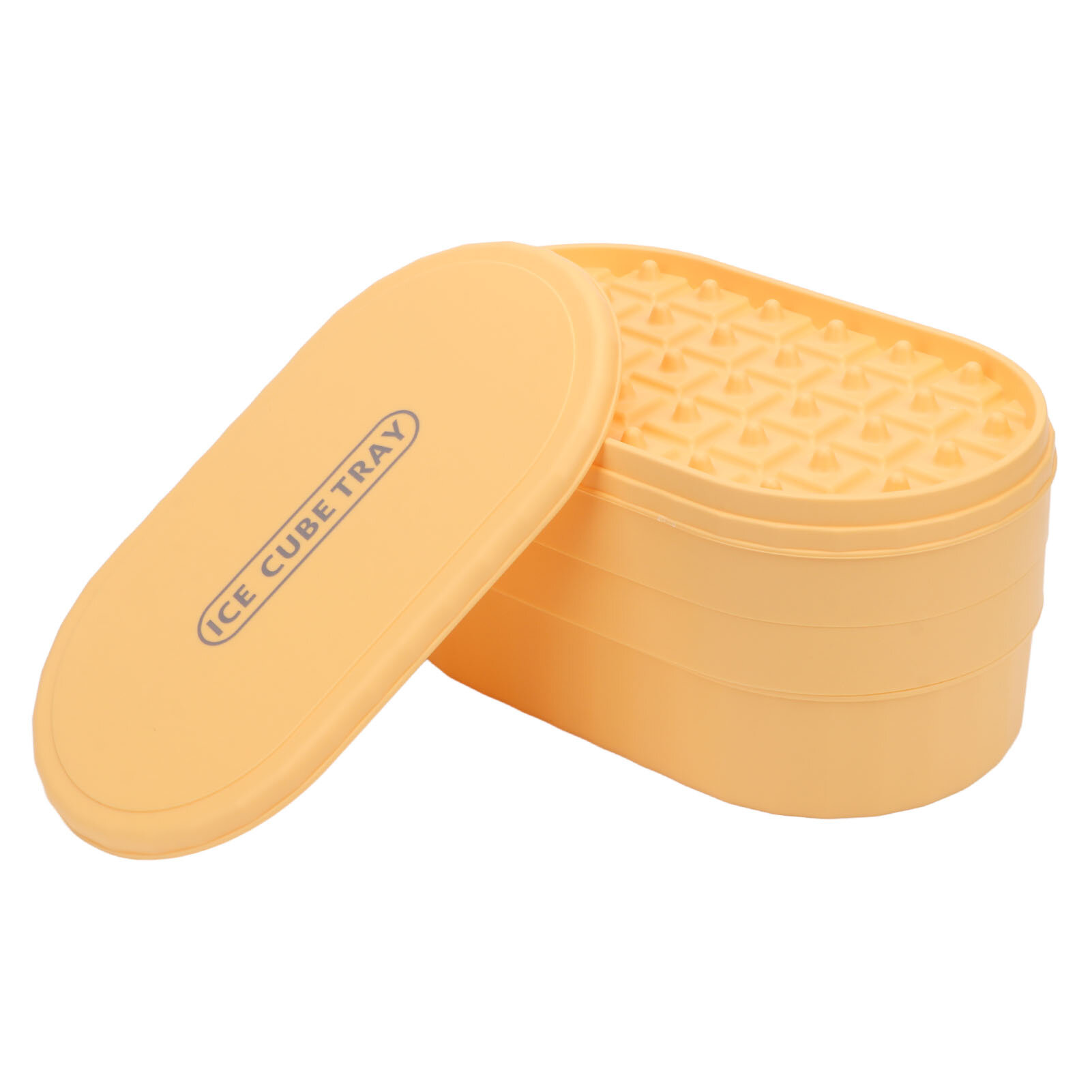 Прозрачный контейнер для льда с прессом и крышкой, ёмкость 72 кубика, желтый, для дома, бара и вечеринок