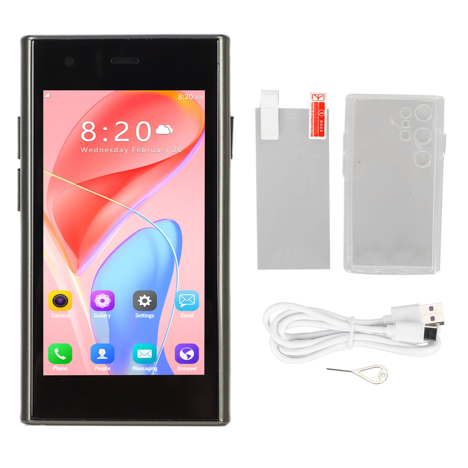 Минисмартфон 3G: 3.0 дюйма, 0.3 Мп+2 Мп, 1000 мАч, 854x480, Quad Core, тонкий, 2 ГБ ОЗУ, 16 ГБ ПЗУ,