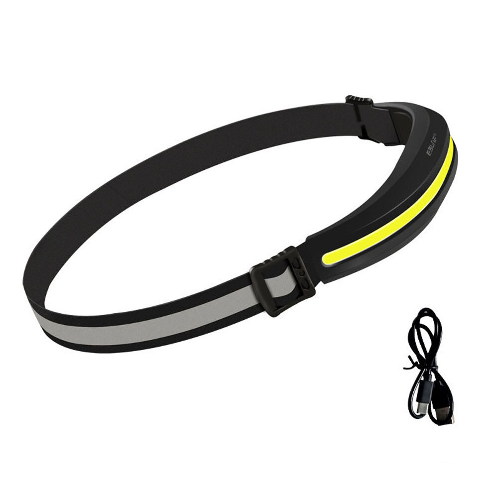 Фонарь налобный LED заряжаемый COB фонарь для работы водонепроницаемый ночной фонарь с 4 режимами освещения для кемпинга бега jogging рыбалки, черный/белый (выбор), ABS, 8Вт, 6000К-6500К, встроенный 1200mAh литий-ionный аккумулятор, IPX4, вес 61г, размер