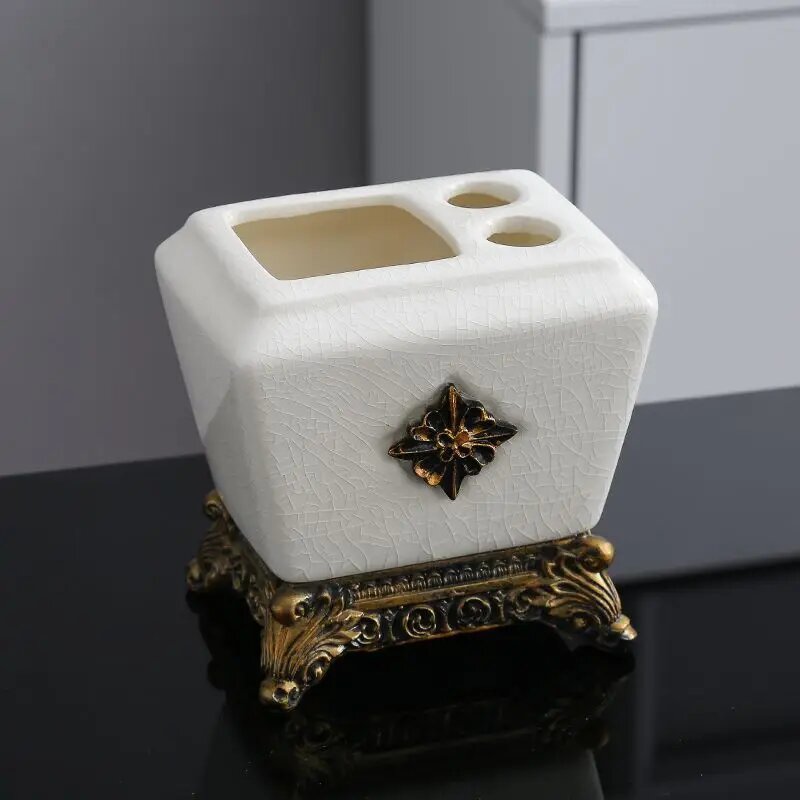 Винтажный керамический набор для ванной комнаты, Ретро-держатель для зубных щеток, 1 шт.