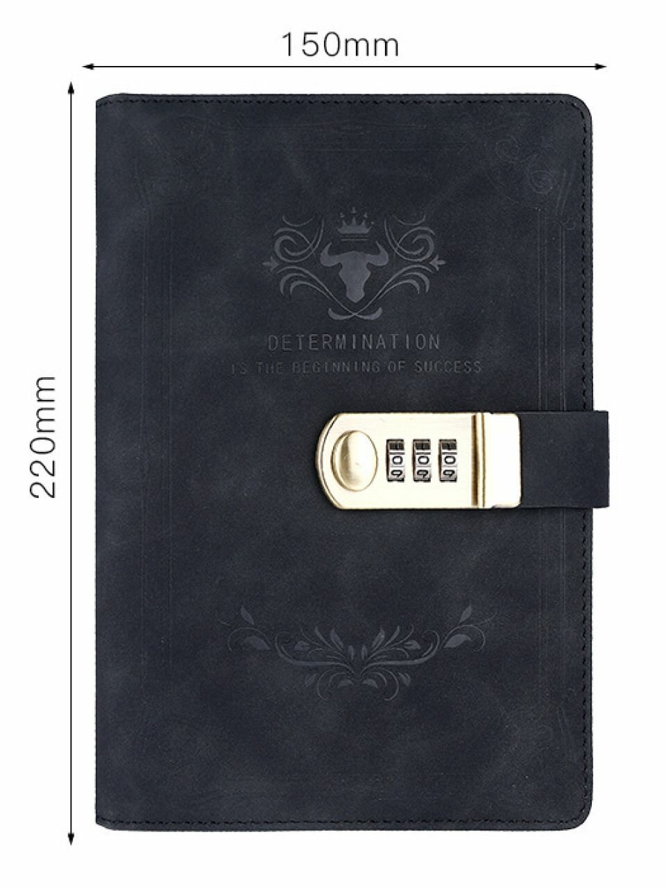 Записная книжка/ежедневник в мягкой обложке (с кодовым замком), Чёрный мрамор