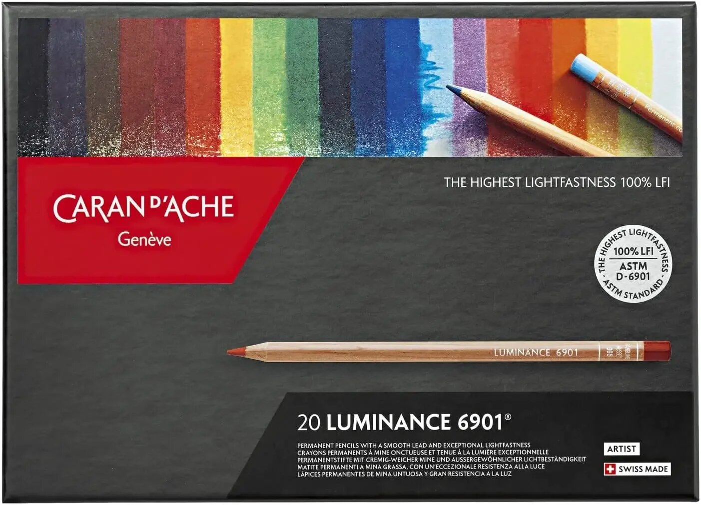 Caran D'Ache Luminance 6901 цветные карандаши 20 цветов