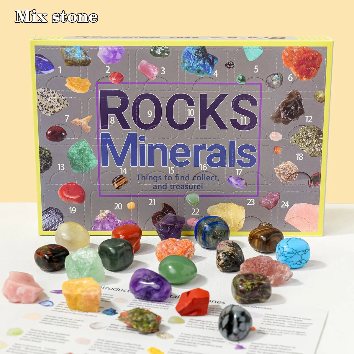 Набор из 24 натуральных камней и минералов Mix Stone