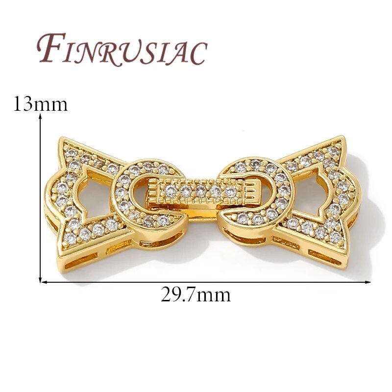 Позолоченные застежки FINRUSIAC 18k Gold Plated 29.7x13mm