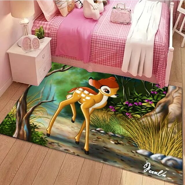 Ковер Miniso с принтом Disney Bambi, подходит для украшения гостиной и спальни, детская нескользящая диванная подушка/коврик для двери/напольный коврик.