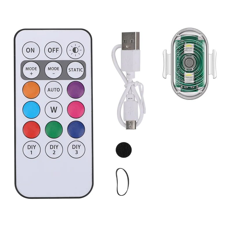 RGB Стробоскопическая Лампа 1 Шт, 8 Цветов, Для Самолетов, Автомобилей, Мотоциклов, Велосипедов, Радиоуправляемых Дронов