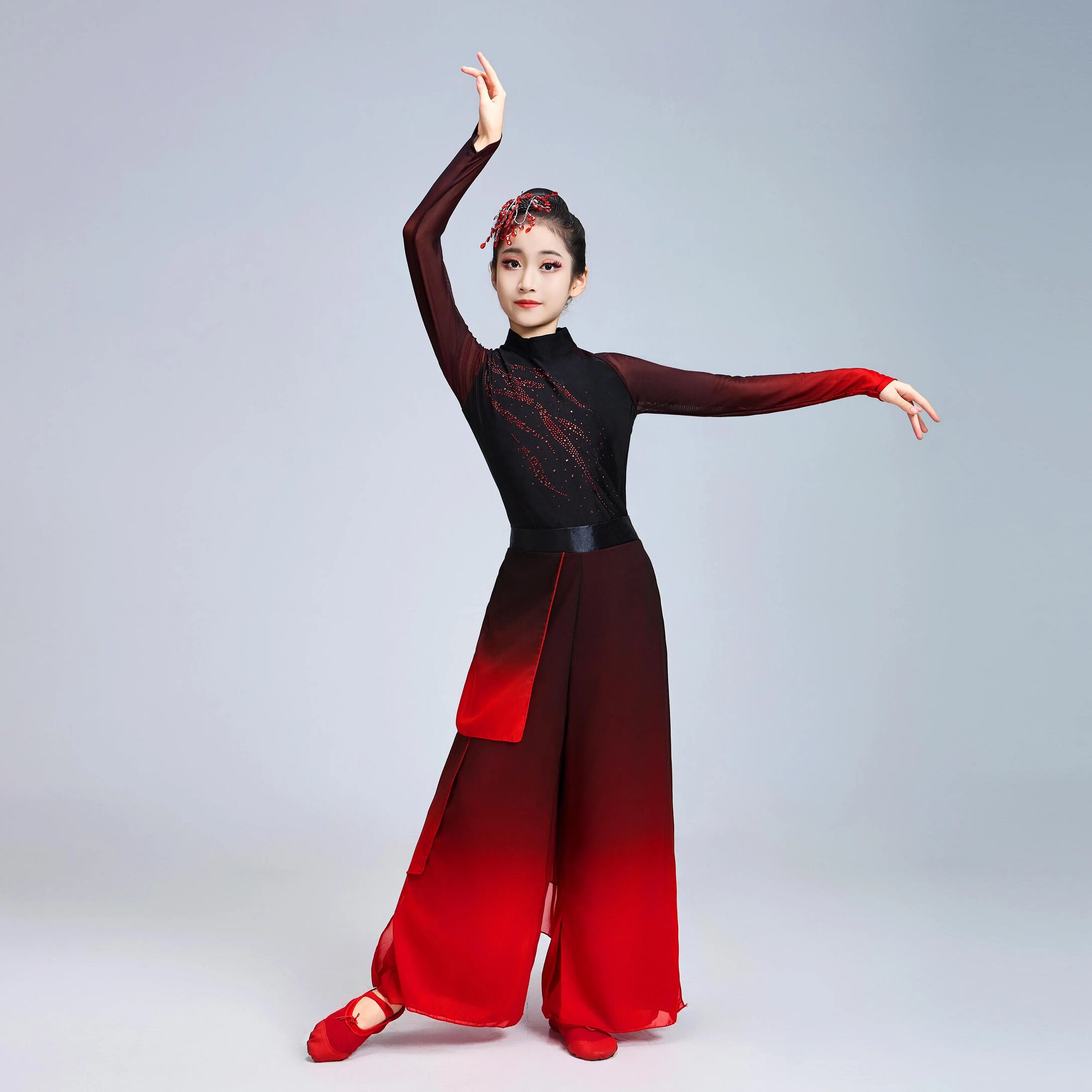 Детский танцевальный костюм Vzofien Янько из шифона и полиэстера 160 CM, Clothes Headwear