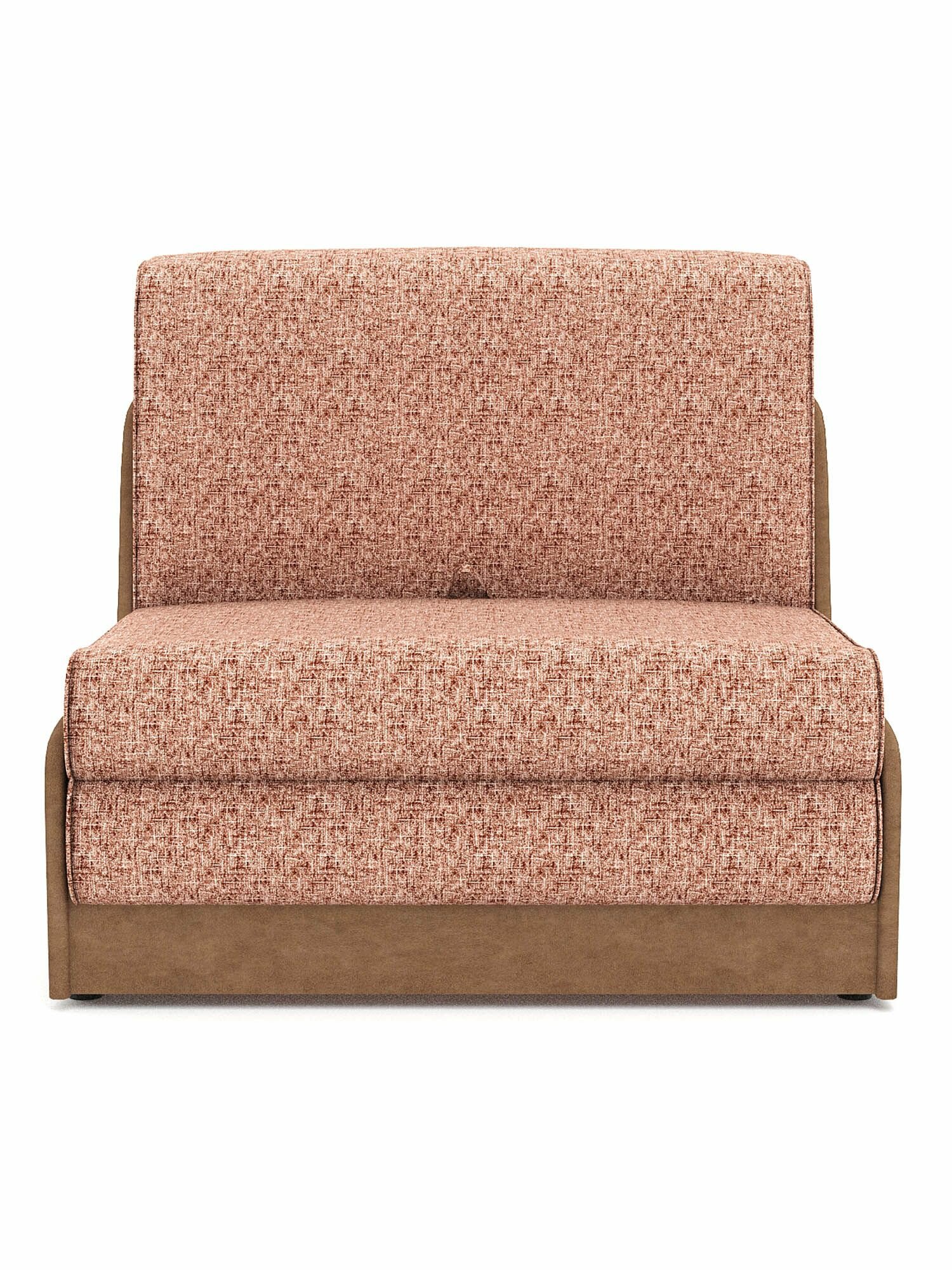 Кресло-кровать раскладное 100 см, без подлокотников, флок коричневое комбо 70+88 / олбп