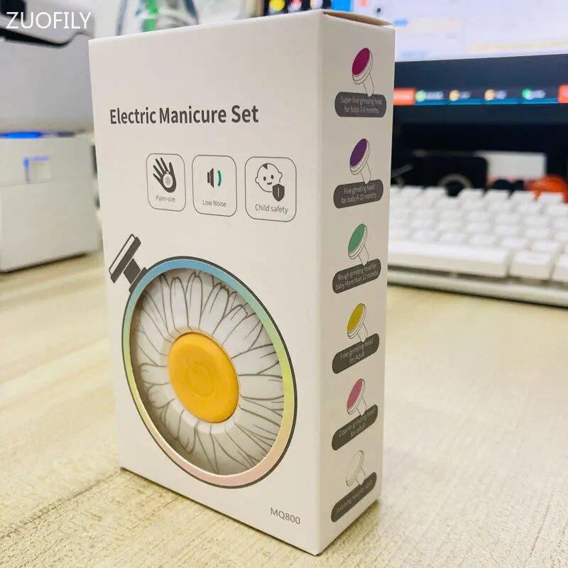 Детский электрический триммер для ногтей красный/зеленый Белый, Ye-6Head-Box