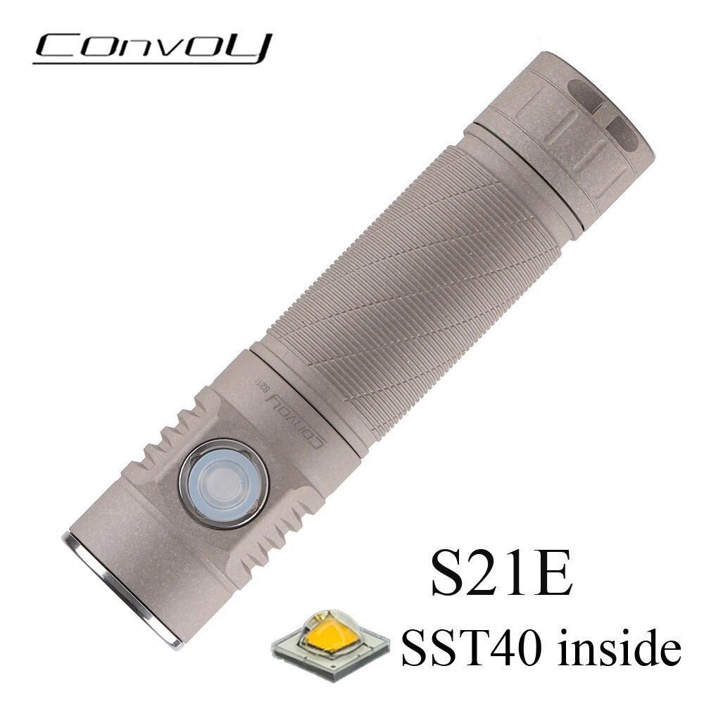 Фонарик Convoy Mao Grey S21E SST40 2400lm 6500K, With 21700 battery