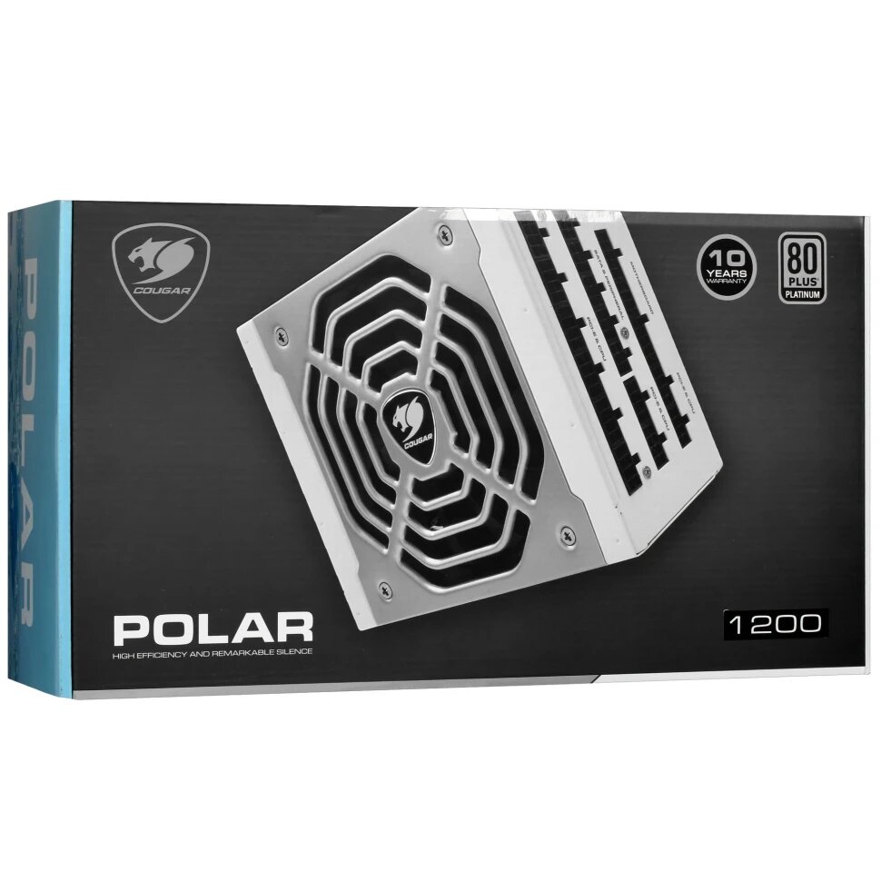 Блок питания Cougar POLAR 1200 [31PL120001P01], 1200 Вт, ATX 12V 2.54, белый