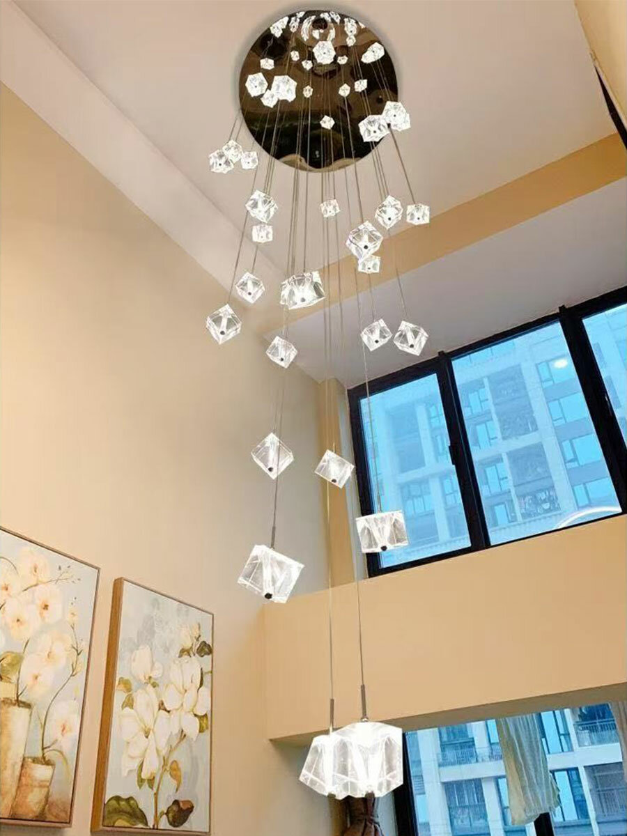 Хрустальная люстра для лестницы, люстра для гостиной: 9 головок