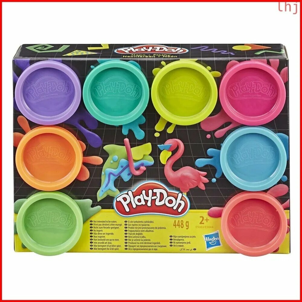 Самый популярный в 2025 годуНабор для лепки Hasbro Play-Doh Неон 8 цветов / Пластилин Play-Doh / Плей До