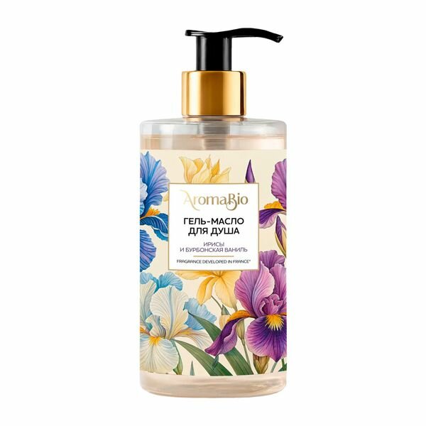 Гель-масло для душа ирисы и бурбонская ваниль AromaBio/АромаБио 420мл