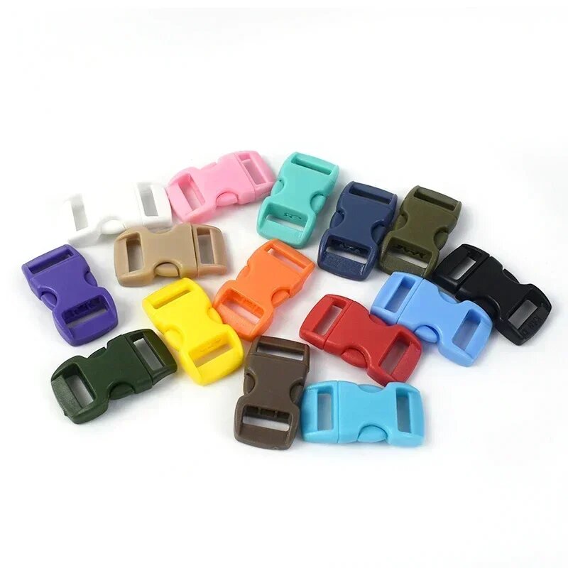 20/50P 10/15 мм пластиковые боковые пряжки из паракорда, зажим для быстрой застежки, изогнутый регулируемый крючок для рюкзака, аксессуар для ошейника для собак