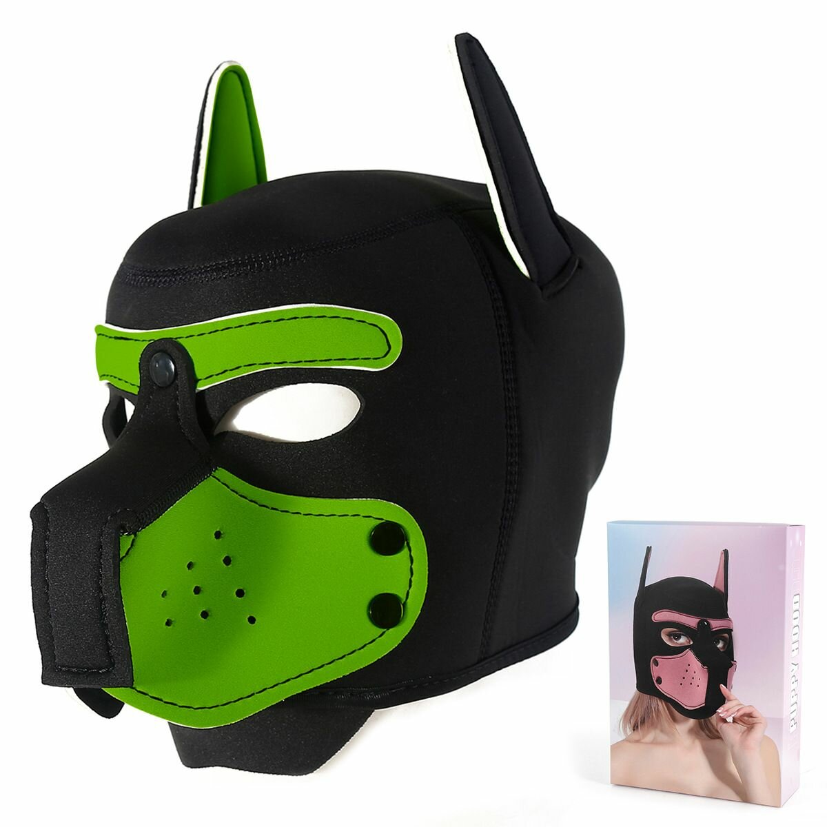 Бдсм маска на голову Puppy Hood (собаки, пса) пет плей тканевая