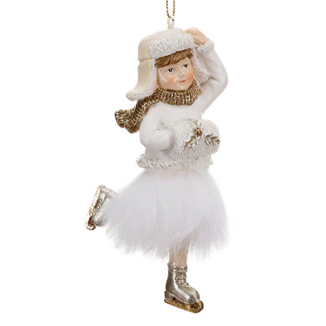 Елочная игрушка Девочка на коньках Асоль - White Symphony 12 см, Goodwill, MC38408-1