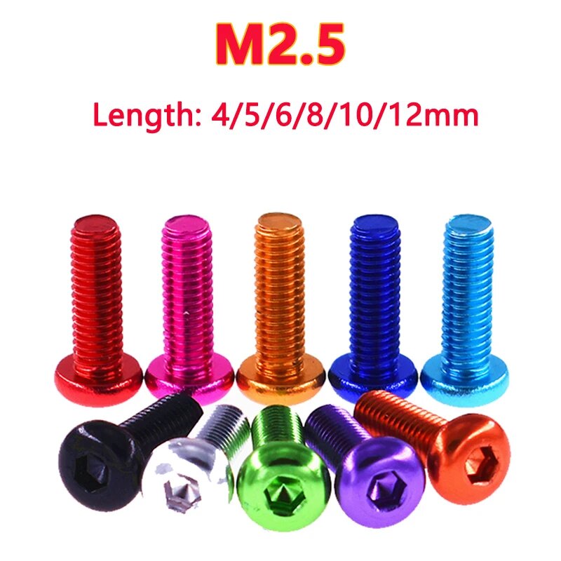 5 шт. Винты М2.5 алюминиевые шестигранные M2.5x8mm, Желтый, Golden