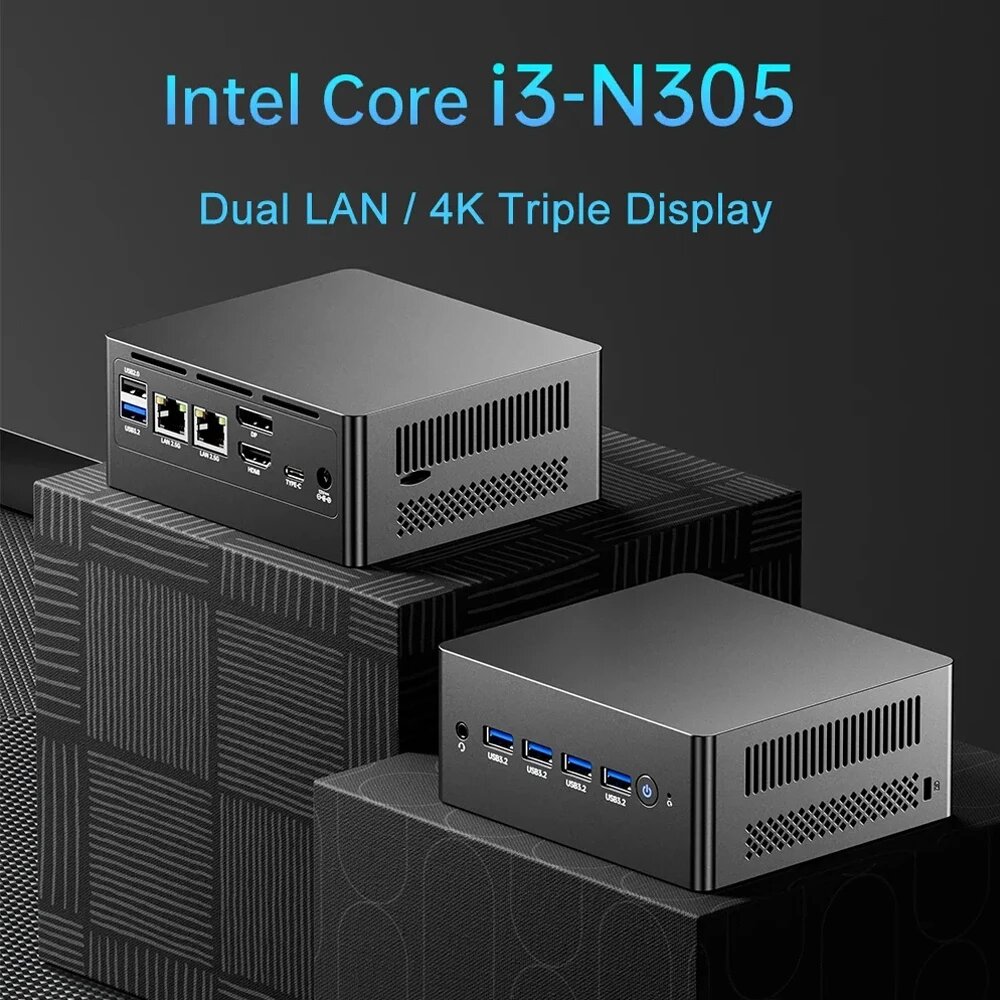 SZBOX M9N N305 Мини-ПК Intel i3-N305 NO RAM NO SSD NO OS, ЕС