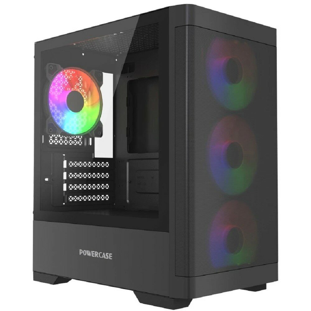 Корпус для компьютера Powercase mATX, Minitower, БП-Нет