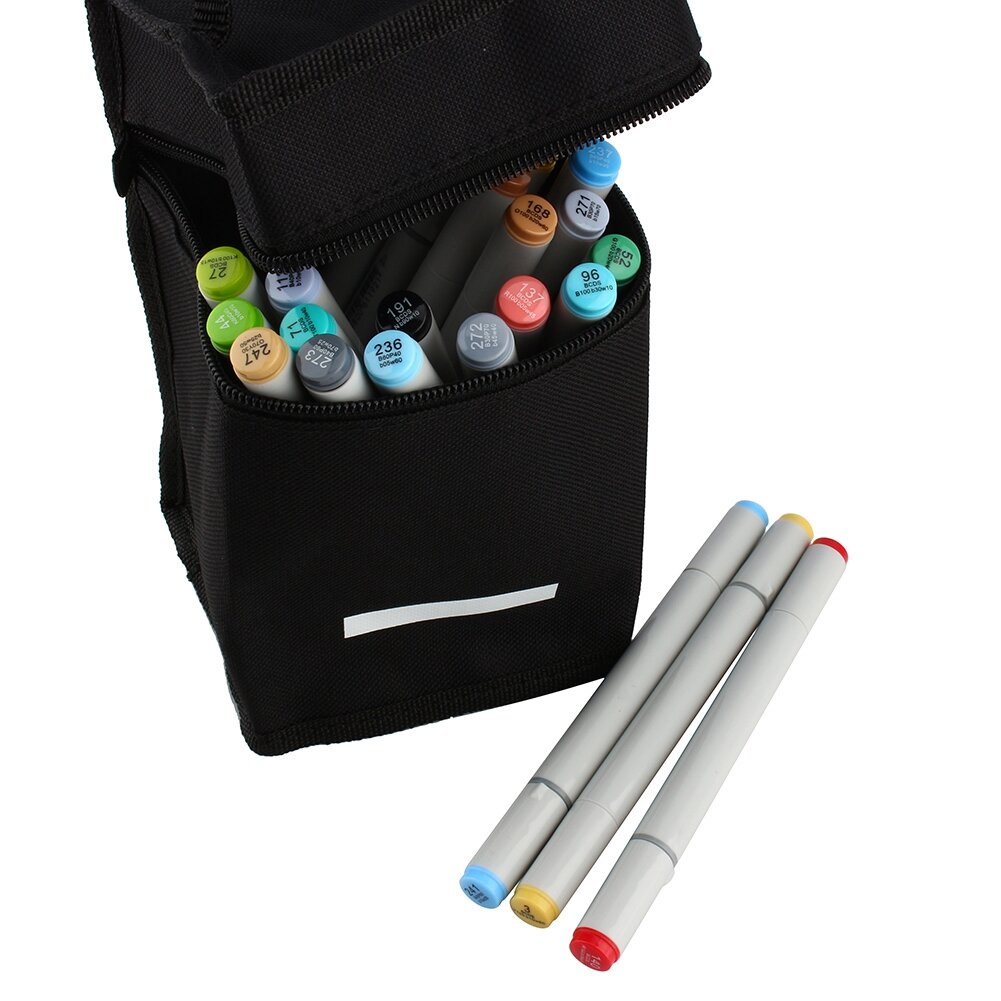 48 Colors Double Sided Markers Sketch Marker Pen Set Black Pencil Bag Artist Necessary