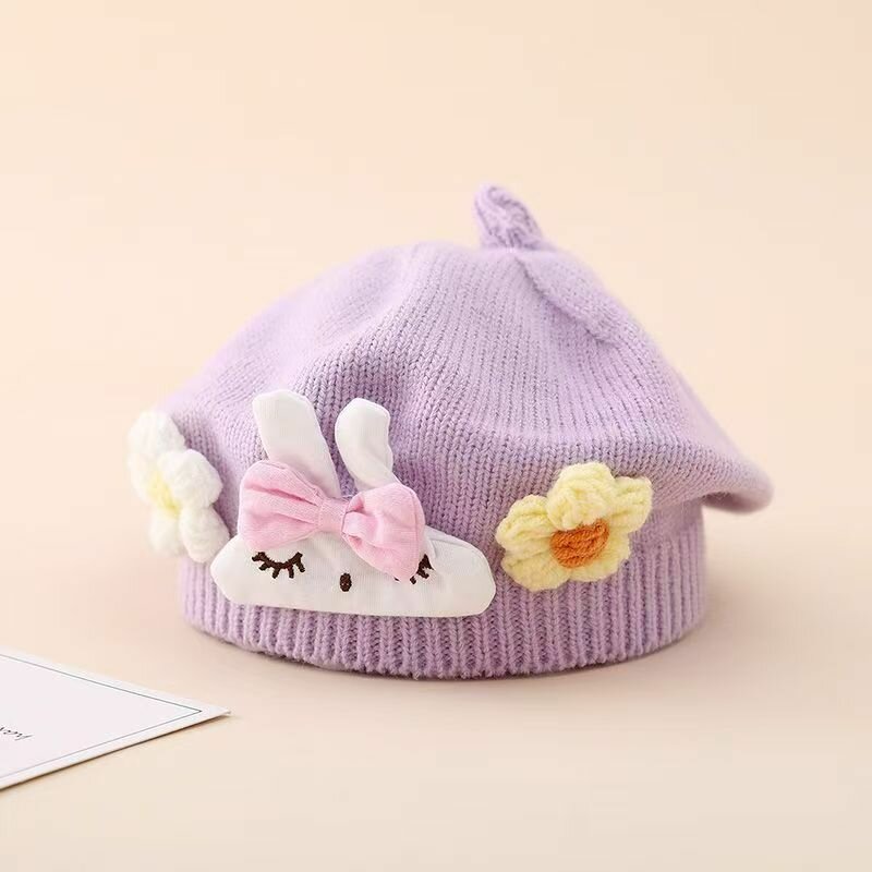 Детский берет, женская шапка, осенне-зимняя корейская версия, вязаная шерстяная шапка художника для маленьких мальчиков, модная