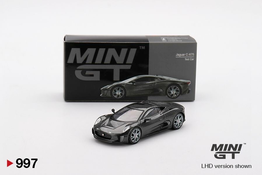 Коллекционная машинка MINI GT 1:64 Jaguar C-X75 Test Car black LHD