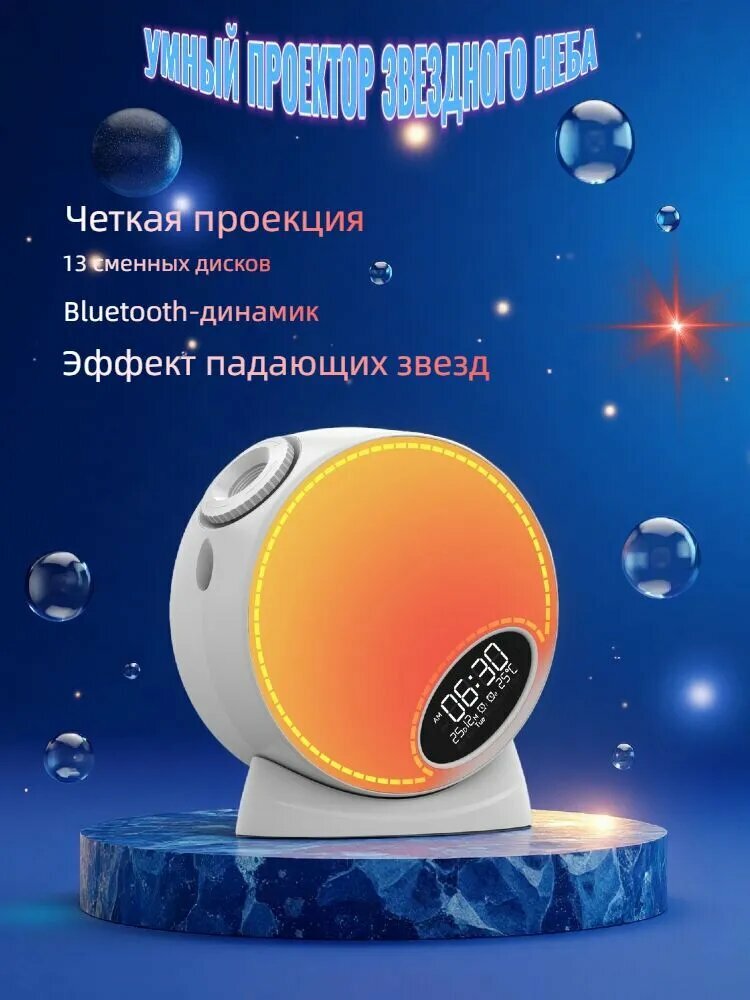 Проектор звездного неба с 3D метеорами и звуком Умный светильник с пультом и Bluetooth для романтики и релаксации