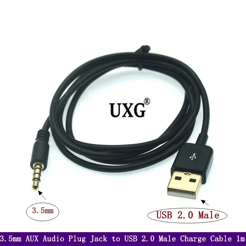 3,5 мм AUX аудио разъем для USB 2,0 штекер Стандартный AUX кабель для передачи данных 100 см кабель 3 фута