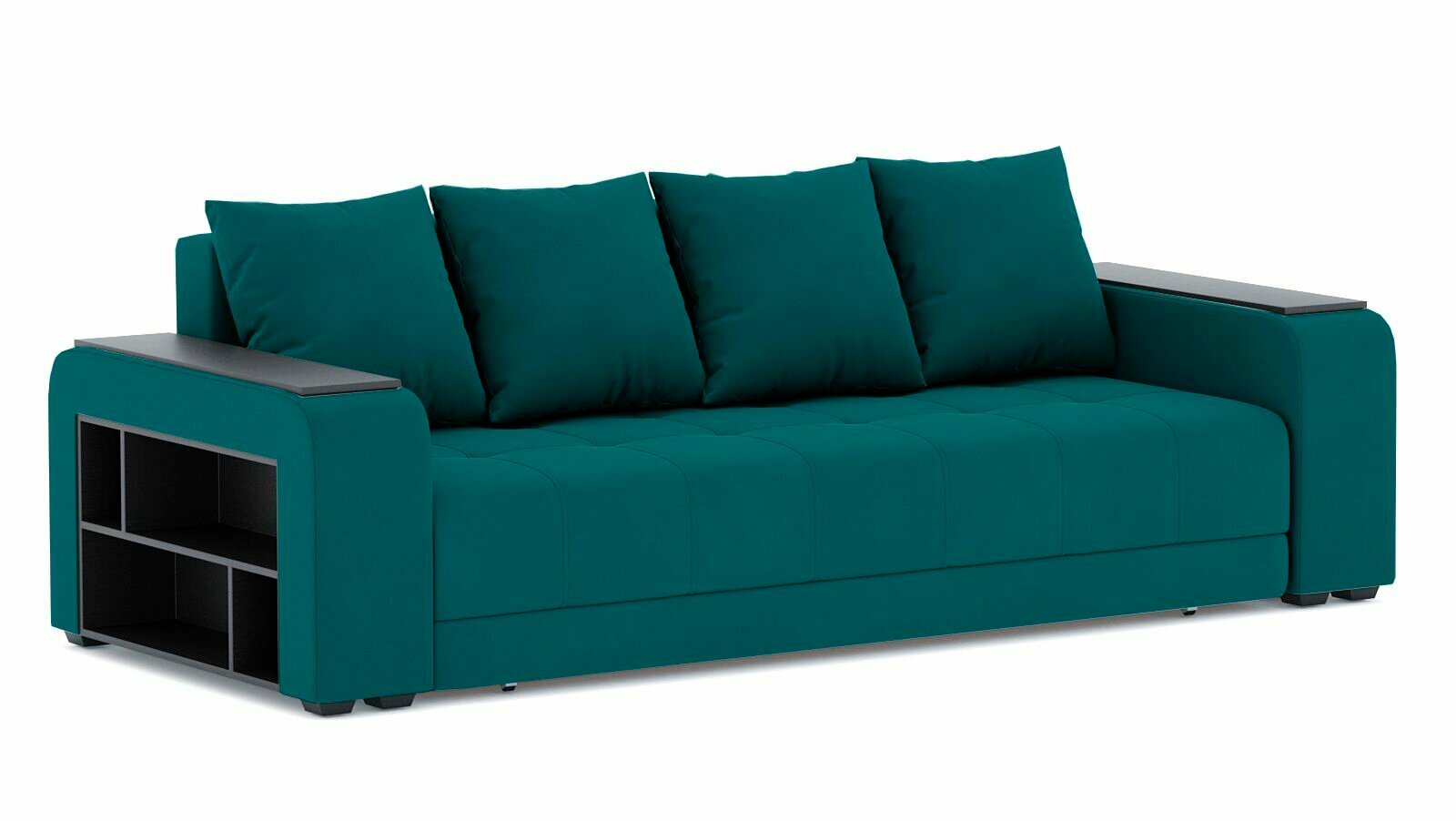 Диван - кровать Дубай Лайт, еврокнижка, пружинный блок, 255*80*110, велюр Зара Изумруд