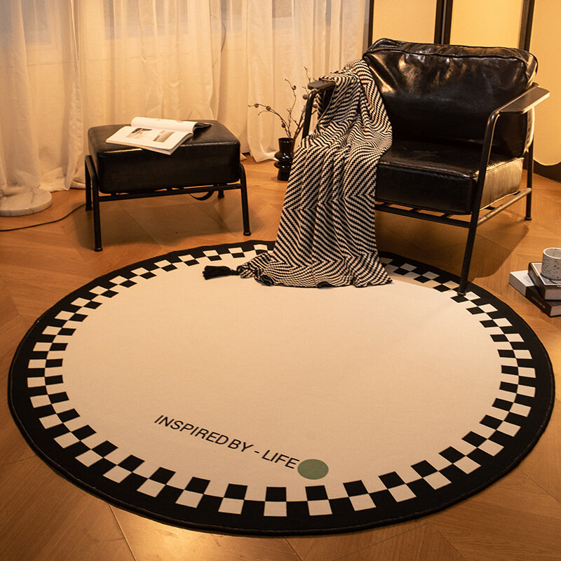 Винтажный круглый ковер во французском стиле/подушка для вращающегося кресла/противоскользящий круглый ковер,80*80 cm