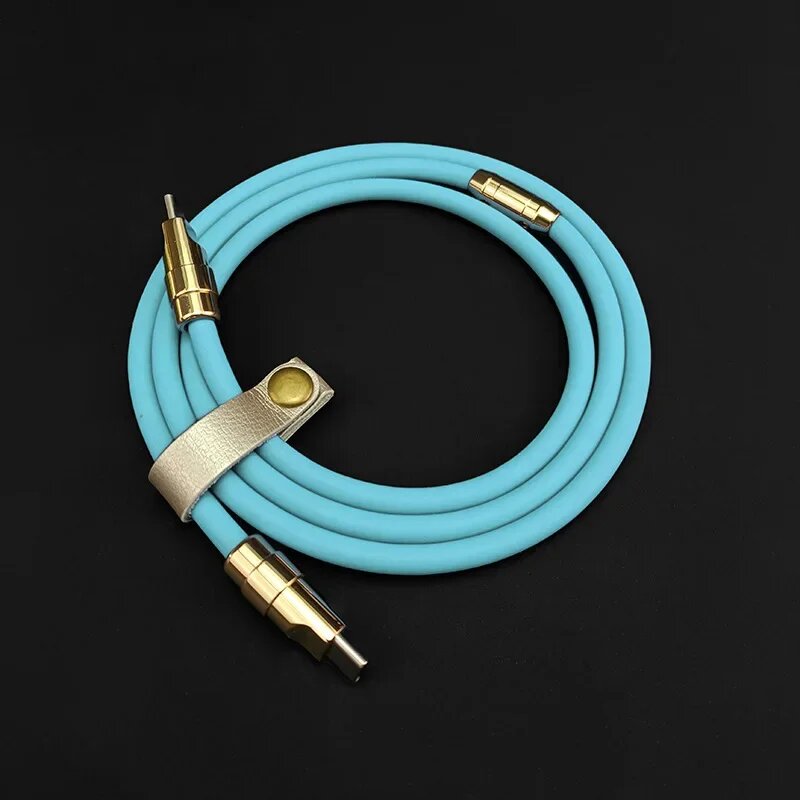 Силиконовый кабель USB Type-C, 3 м, 2 м, 100 Вт, для быстрой зарядки 3 м, Голубой, light blue