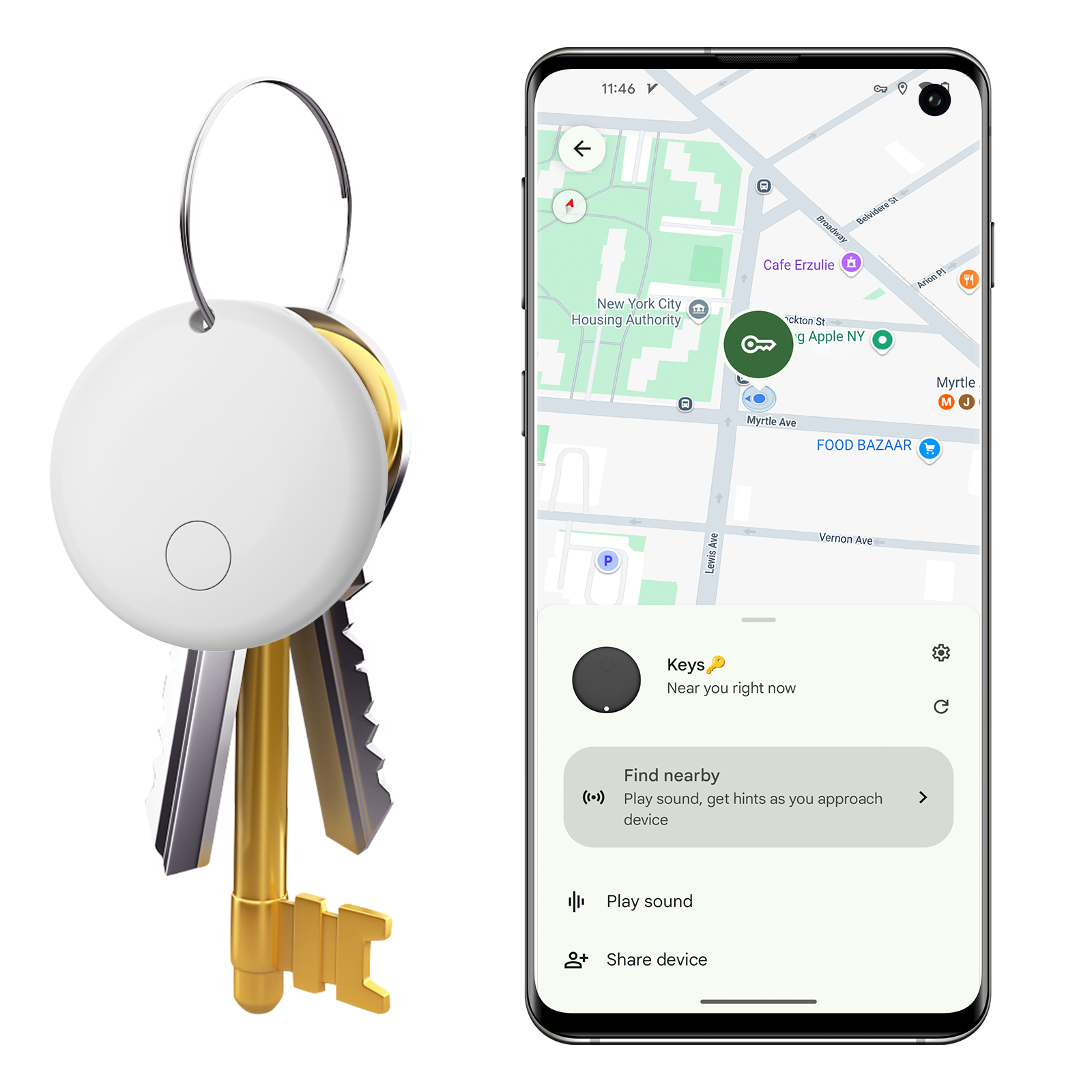 Тег Bluetooth F08 Loshall для устройств Android, сертифицированный Google, ключ-финдер/трекер багажа/локатор предметов, совместимый с приложением Google "Find a Device", черный/белый, 1шт/2шт/4шт, Bluetooth 5.2, IP67, батарейка CR2032, ABS, 29x29x7mm