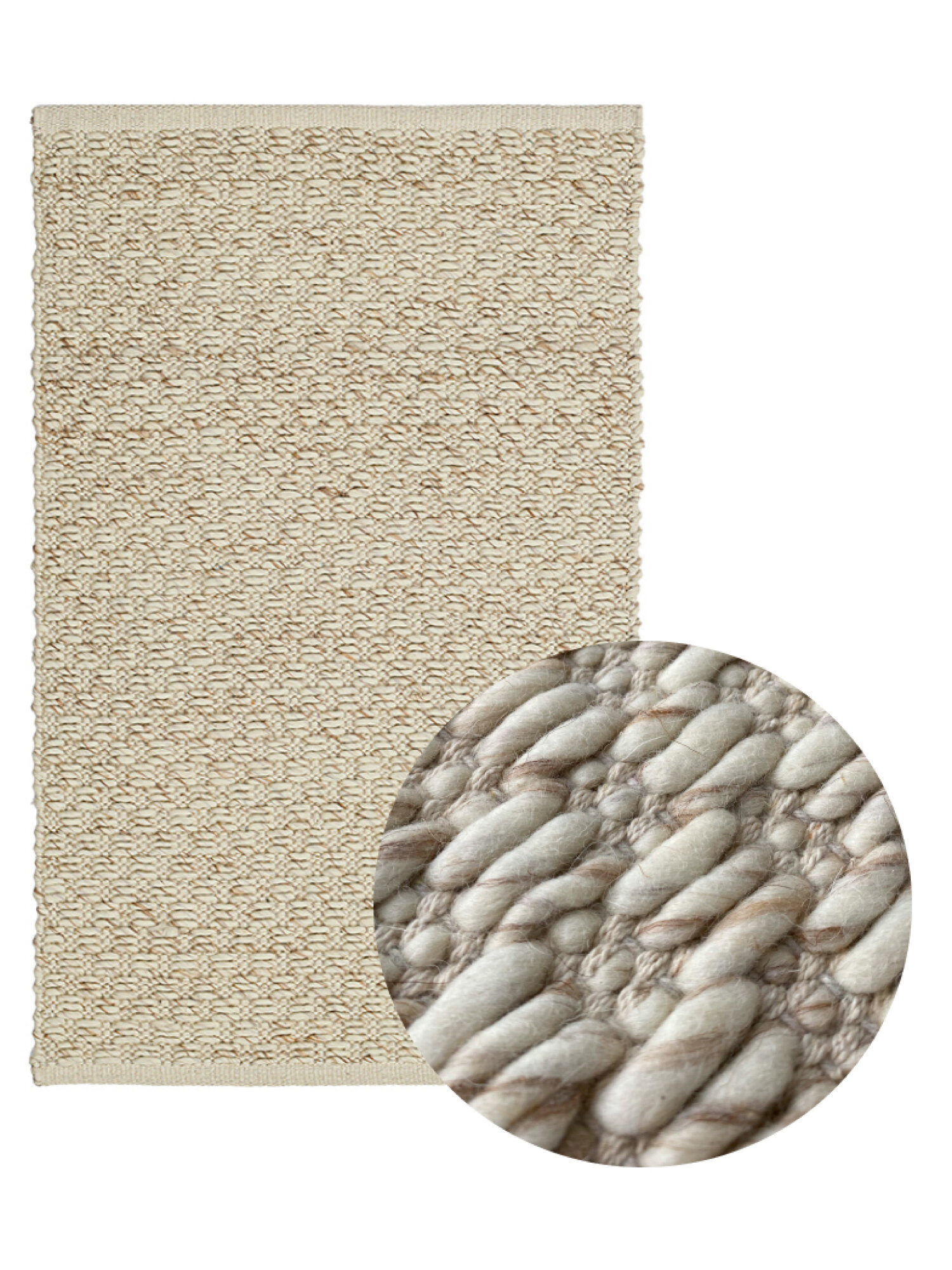 Ковер из войлочной шерсти "Ethnic", 60 х 90 см, бежевый, безворсовый, в этно стиле