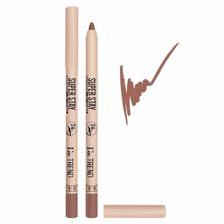 TF cosmetics Карандаш для губ, I'm trend, Super stay, гелевый, тон 001, настоящий нюд