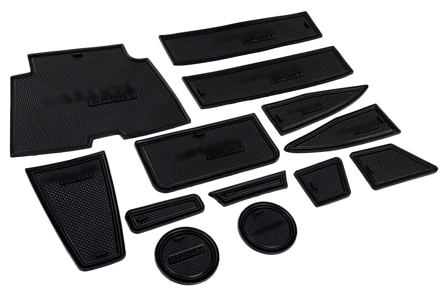 Комплект черных силиконовых ковриков панели приборов и консоли нового образца на Лада Гранта FL