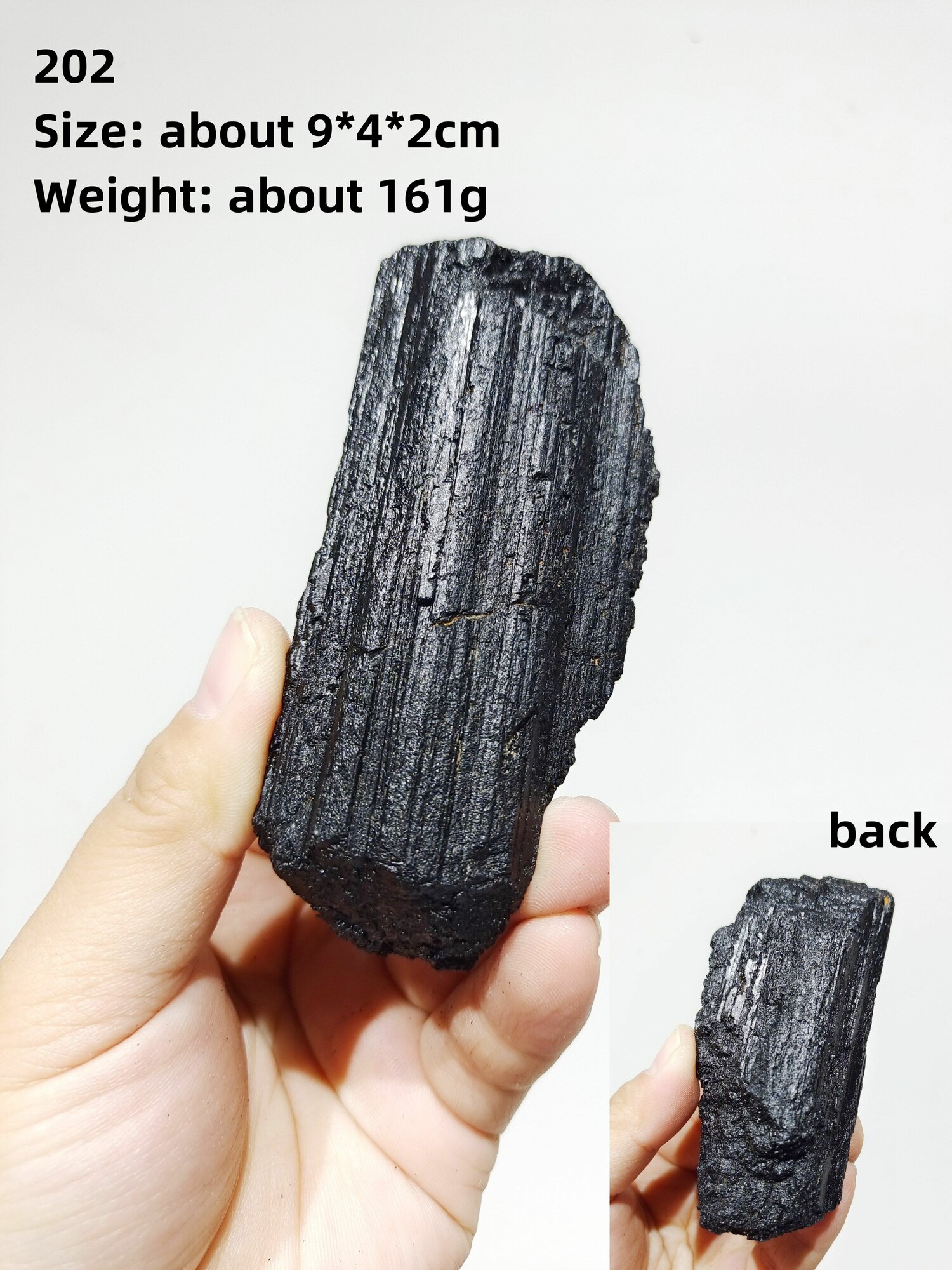 Коллекционный турмалин NO.202 - 161 г редкий чёрный кристалл с сильной энергетикой
