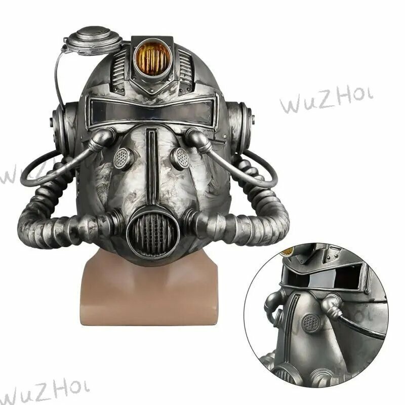 Маска Fallout 76 Power Armour Шлем/ПВХ, прозрачные глаза, для косплея