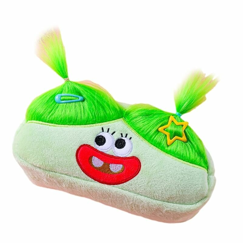 Плюшевый пенал на молнии с большим объемом для школьников, Зеленый