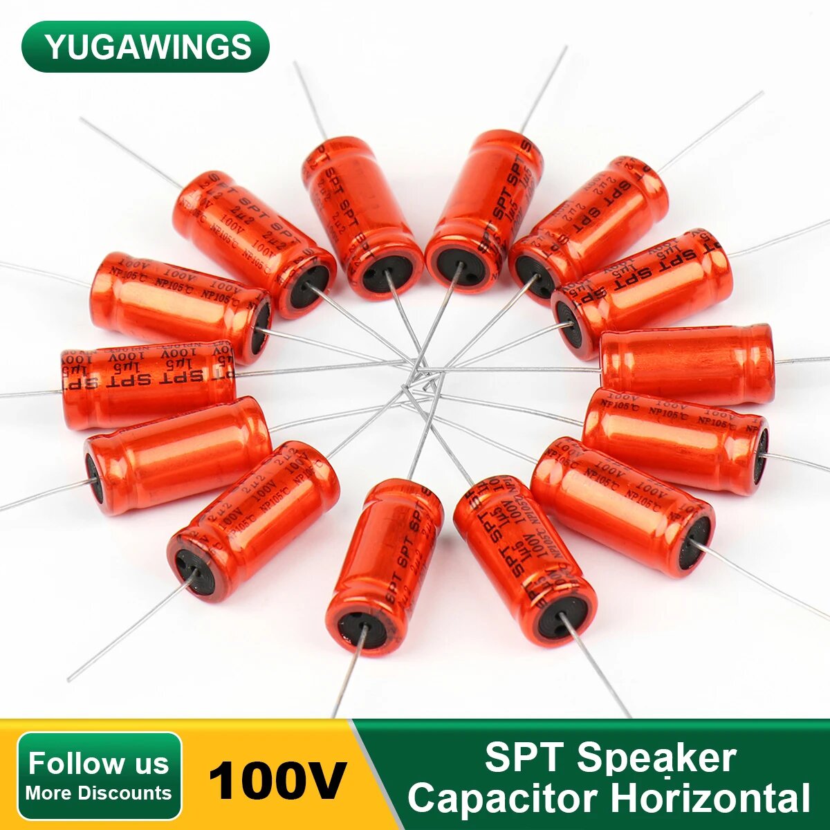 Конденсаторы YUGAWINGS для усилителей звука 2 шт. 100V4.7UF