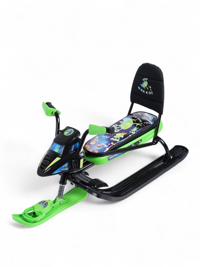 Уценка Снегокат Snowpatrol с пришельцами, со спинкой, чёрный, зелёный, СНД2/П2 Nika
