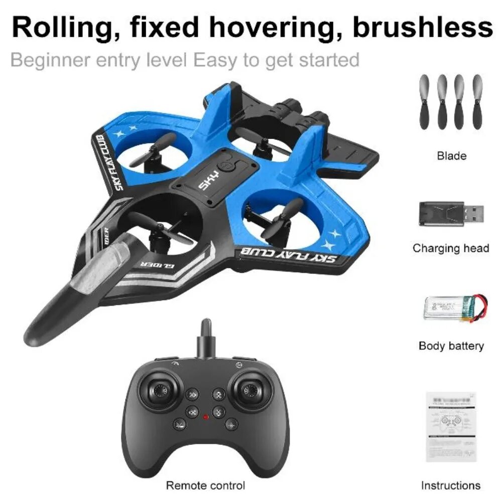 Радиоуправляемый пенопластовый самолет YP3 красный/синий