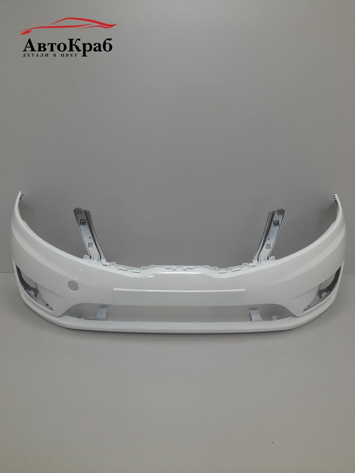 Бампер передний в цвет для Киа Рио 3 2011 - 2015 г. PGU - белый