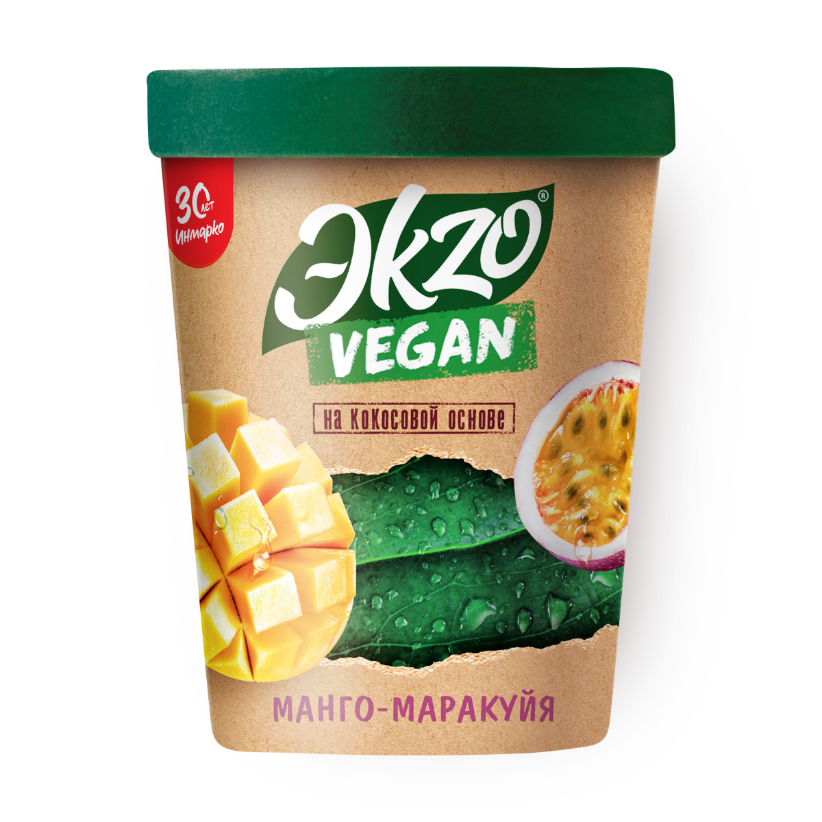 Мороженое Экзо Vegan, манго-маракуйя, веганское, в стакане, 270 г
