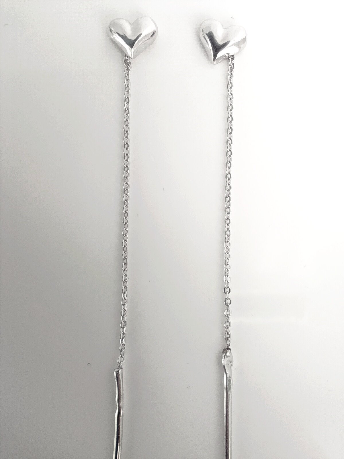 Серьги цепочки, серебро, 925 проба, родирование